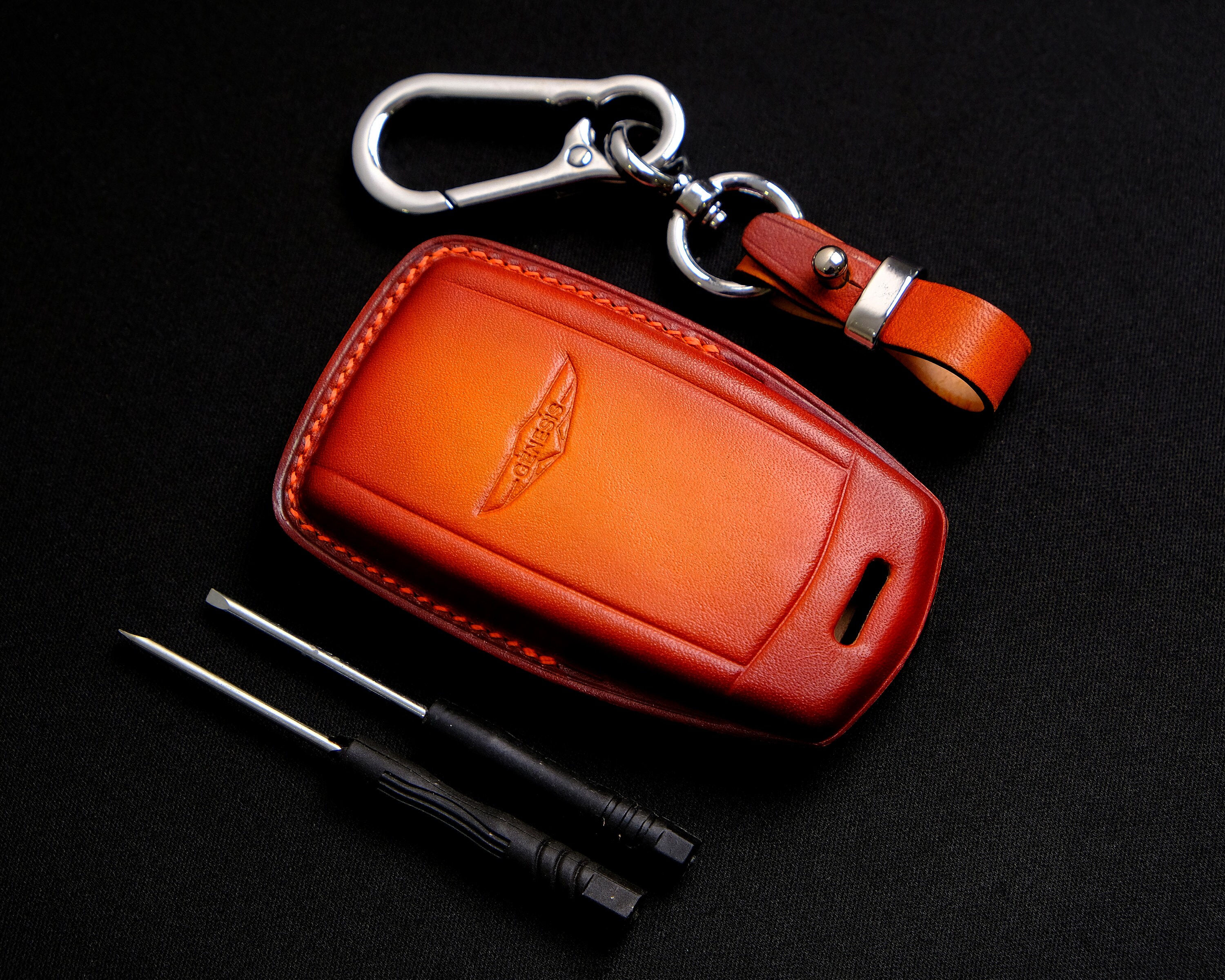 Leather Key Fob Cover for Genesis G70 G80 G90 2020-2022, Hyundai ...