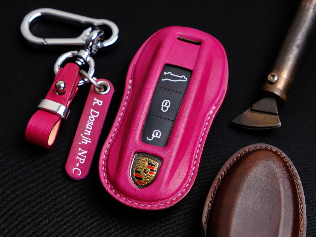 Porsche Key Cover 718 911 Taycan Macan Cayenne, Leather Key Case for ...