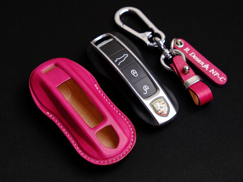 Porsche Key Cover 718 911 Taycan Macan Cayenne, Leather Key Case for ...