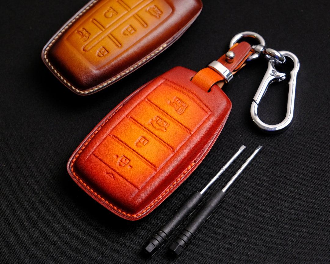 Leather Key Fob Cover for Genesis G70 G80 G90 2020-2022, Hyundai ...