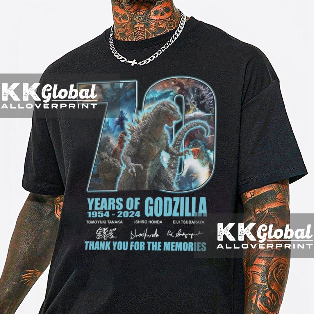 Godzilla 1954 2024 70th Anniversary Thank You for the Memories T-shirt ...
