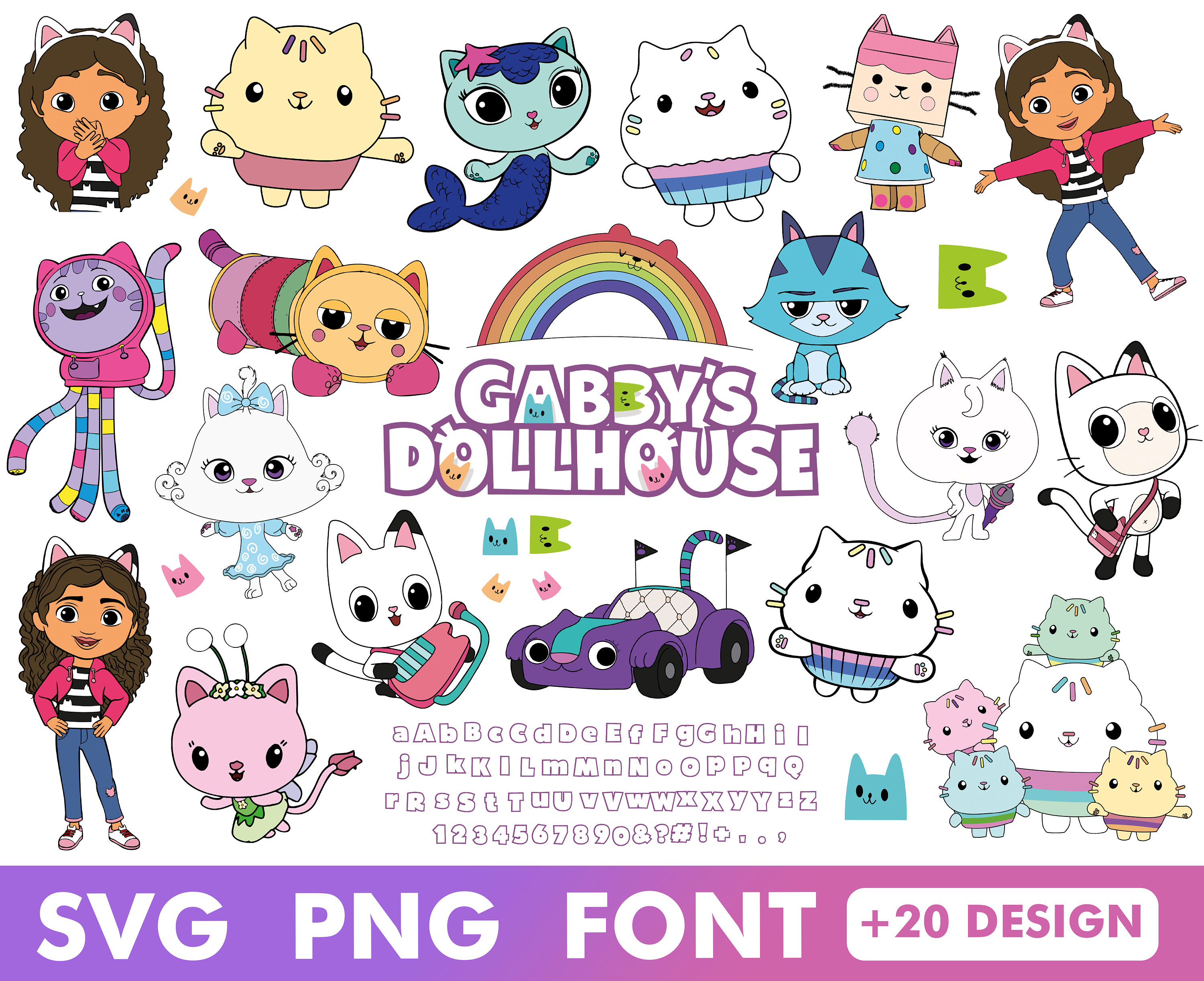 Gabby Dollhouse Svg, Gabbys Dollhouse Png, Clipart Files, Svg for ...