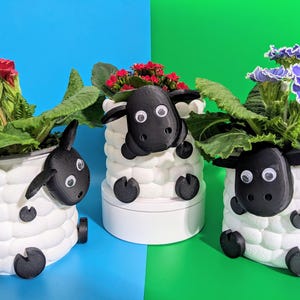 Adorable 3D Printed Sheep Planter - Cute Animal Plant Pot for ...