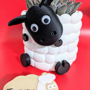 Adorable 3D Printed Sheep Planter - Cute Animal Plant Pot for ...