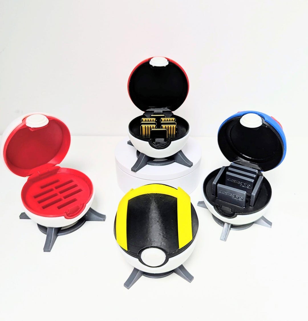 Pokeball Game Card Holder | Switch 1, 2 or DS Interior | 8-card Storage ...