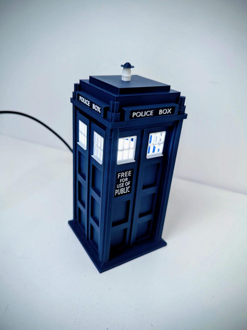 Dr Who Tardis Night Light, 3D Printed Police Box Lamp (USB Powered) 3 ...