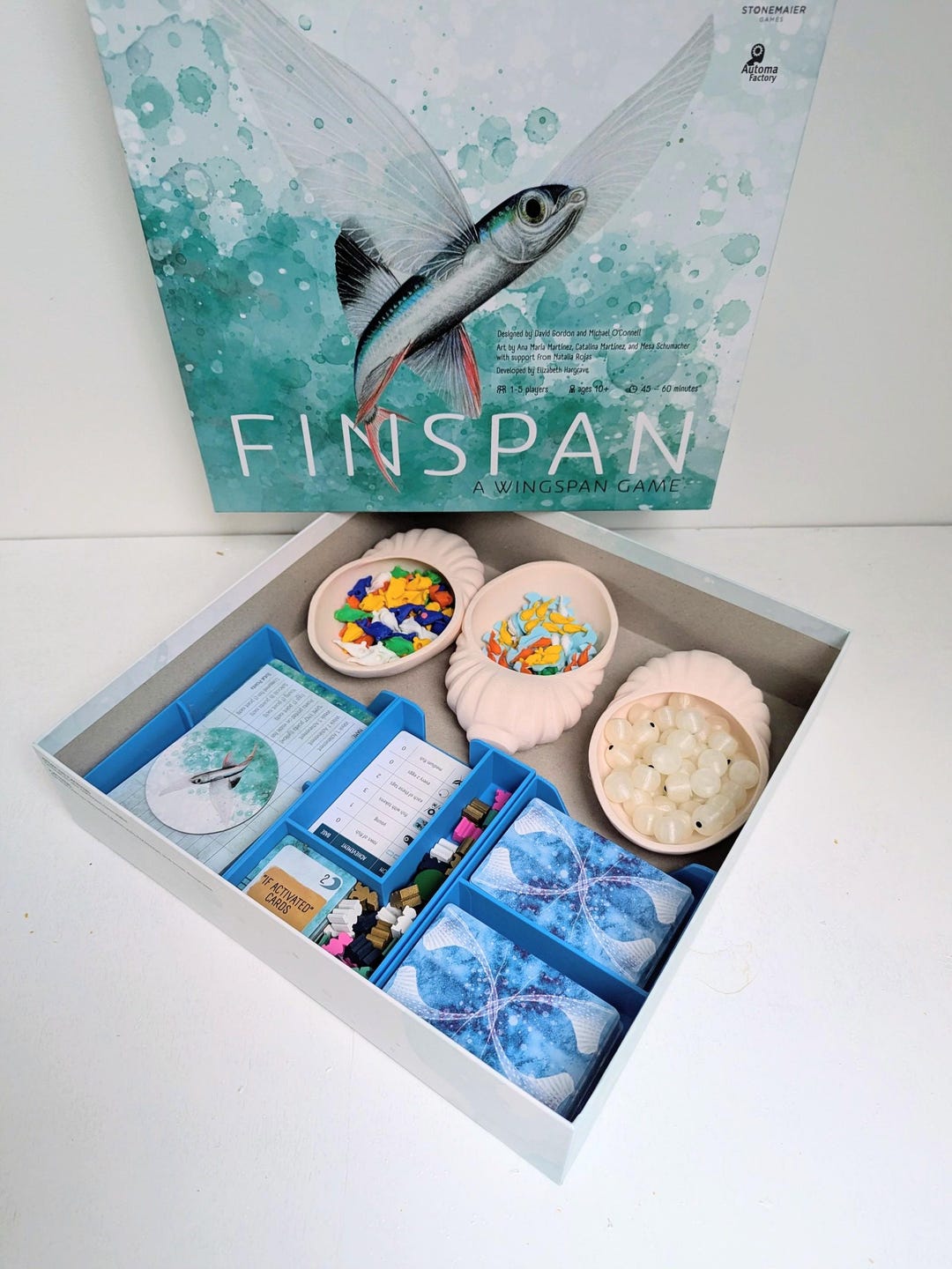 Finspan Board Game Insert With 3D Tokens and Shell Fish Holder – Box ...