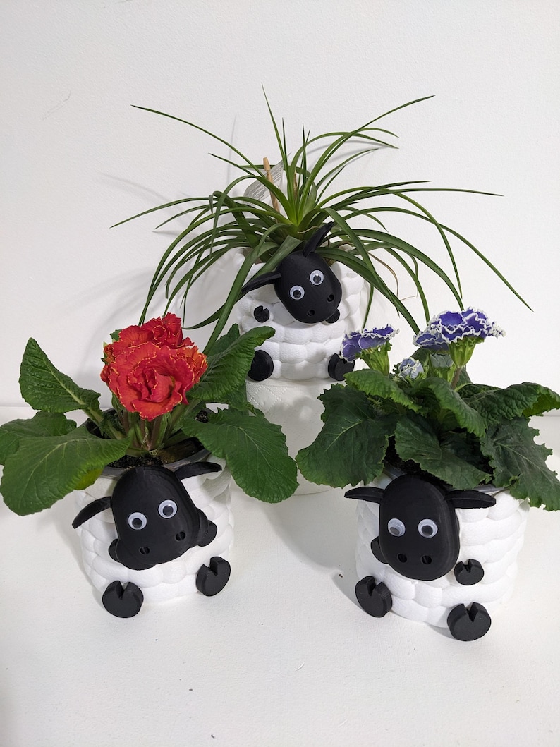 Adorable 3D Printed Sheep Planter - Cute Animal Plant Pot for ...