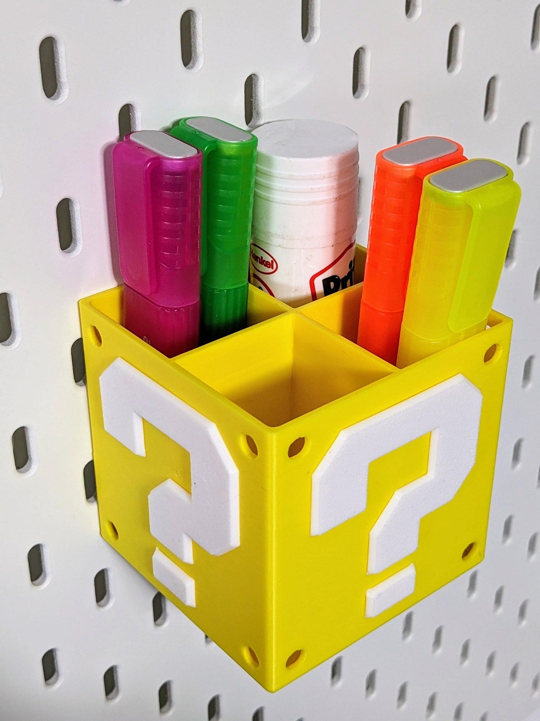 Ikea Skadis Compatible Nintendo Question Block Pen Holder - Etsy