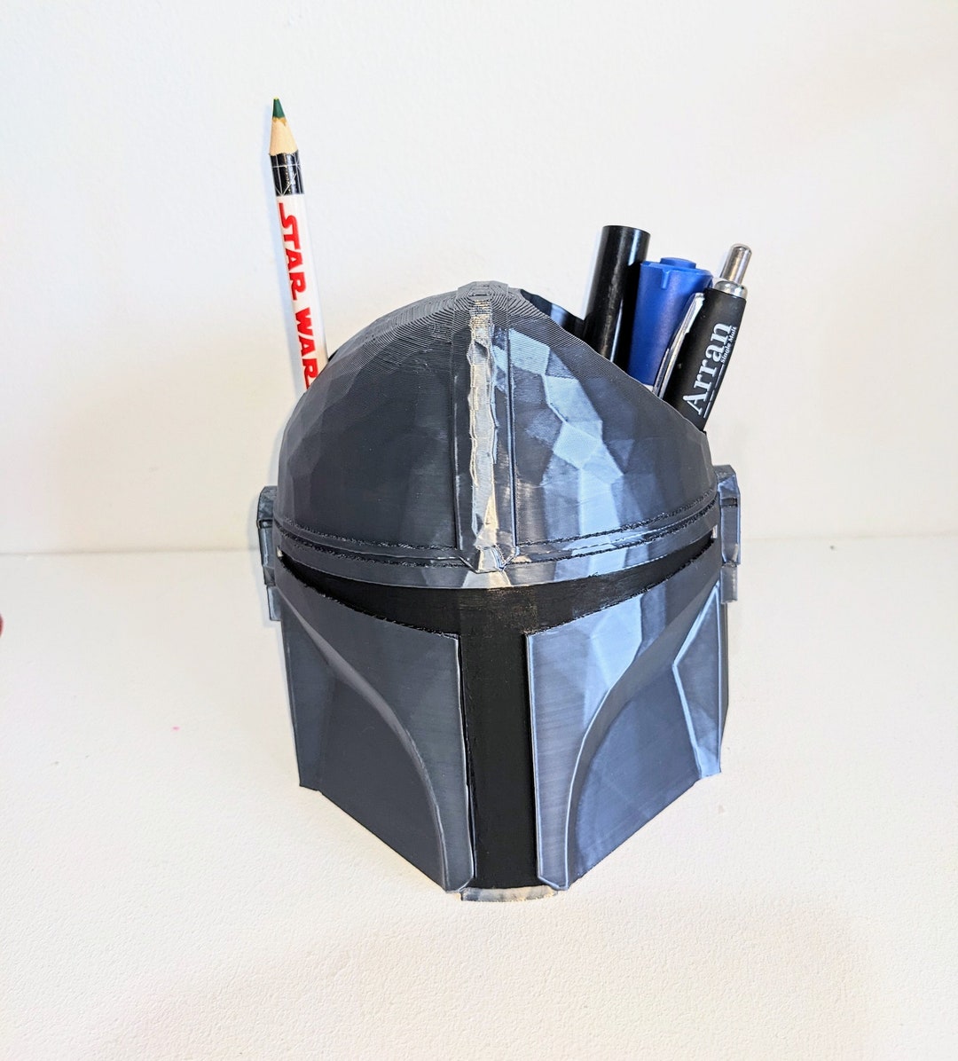 Mandalorian Helmet Office Pen Holder. Star Wars Collectable Boba Fett ...
