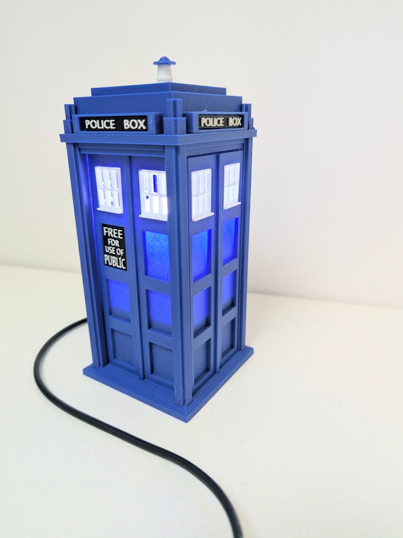 Dr Who Tardis Night Light, 3D Printed Police Box Lamp (USB Powered) 3 ...