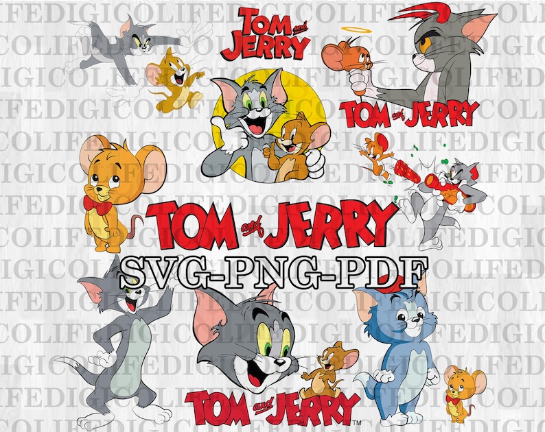 Tom & Jerry / High-quality / Digital Download / Svg, Png, Pdf,tom and ...