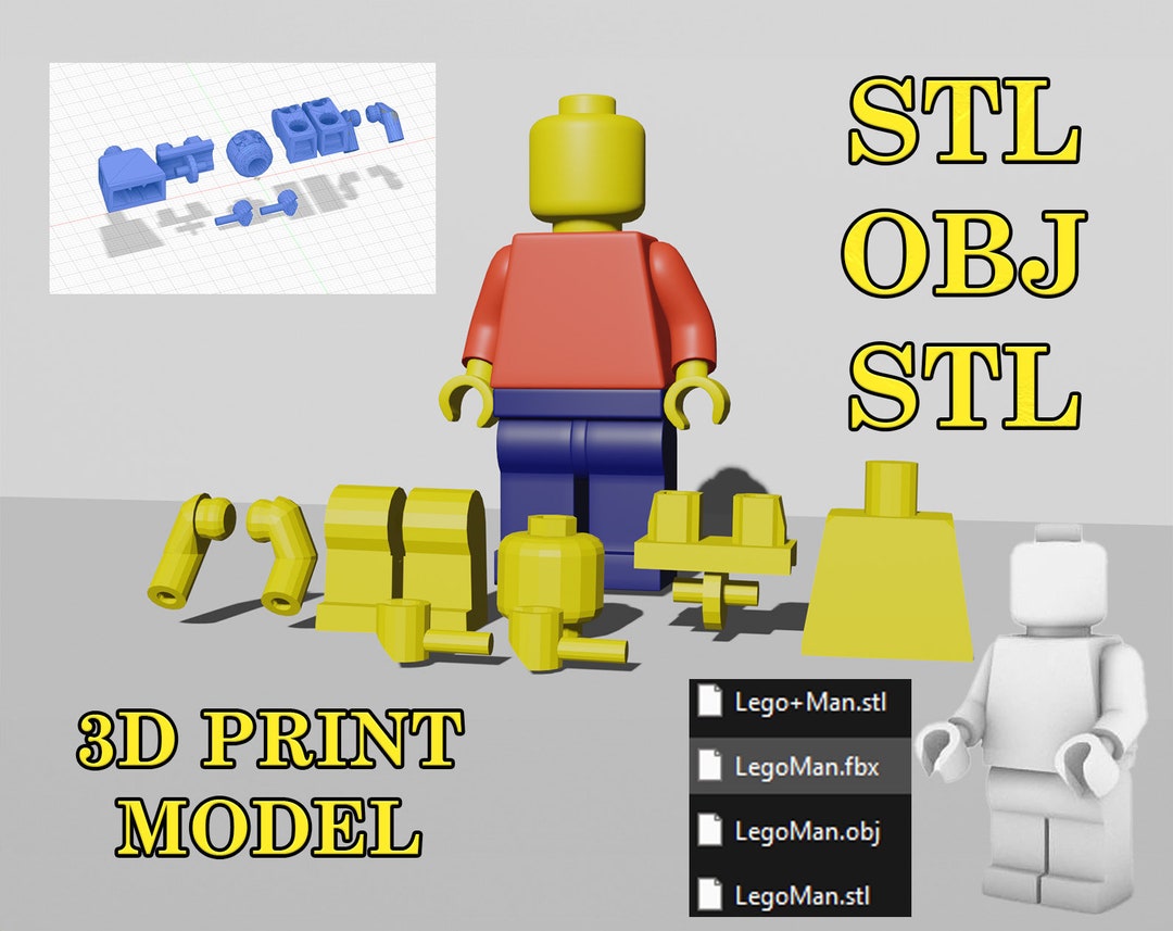 Buildable Toy Man, 3D Print File Stl, Split, 3D Print Toy - Etsy