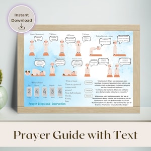 Muslim Prayer Islam Salah Guide Prayer Step by Step Poster Islamic ...