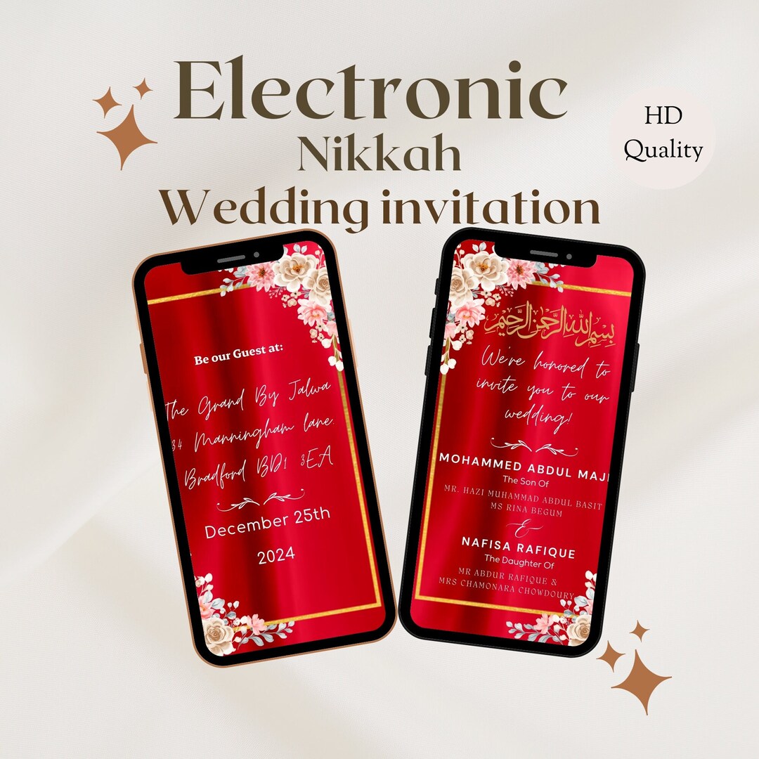 Animated Nikkah Wedding Evite: Muslim Celebration (digital) - Etsy