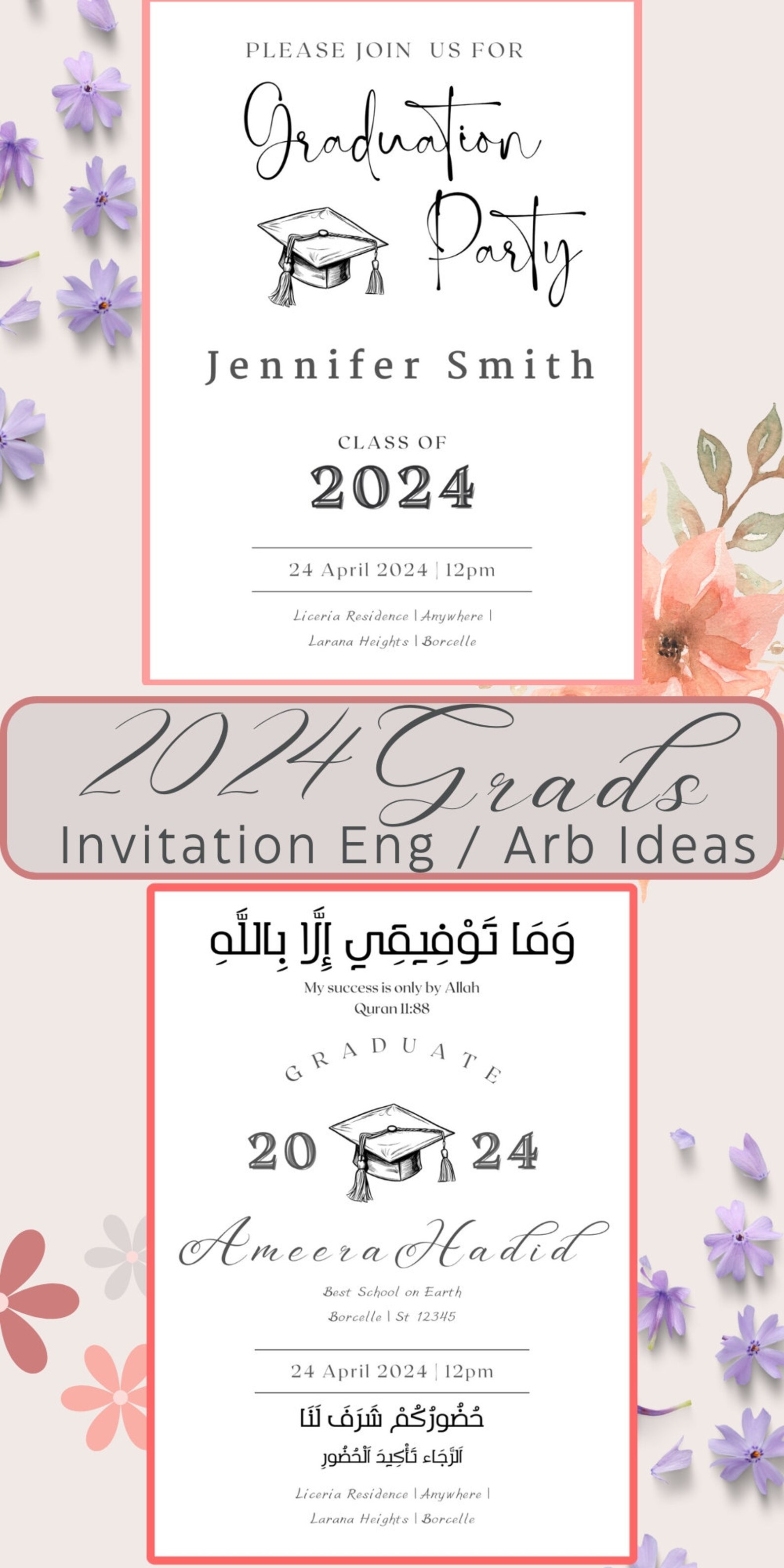Custom Graduation Invitation 2024 Invite Template Graduation Card ...