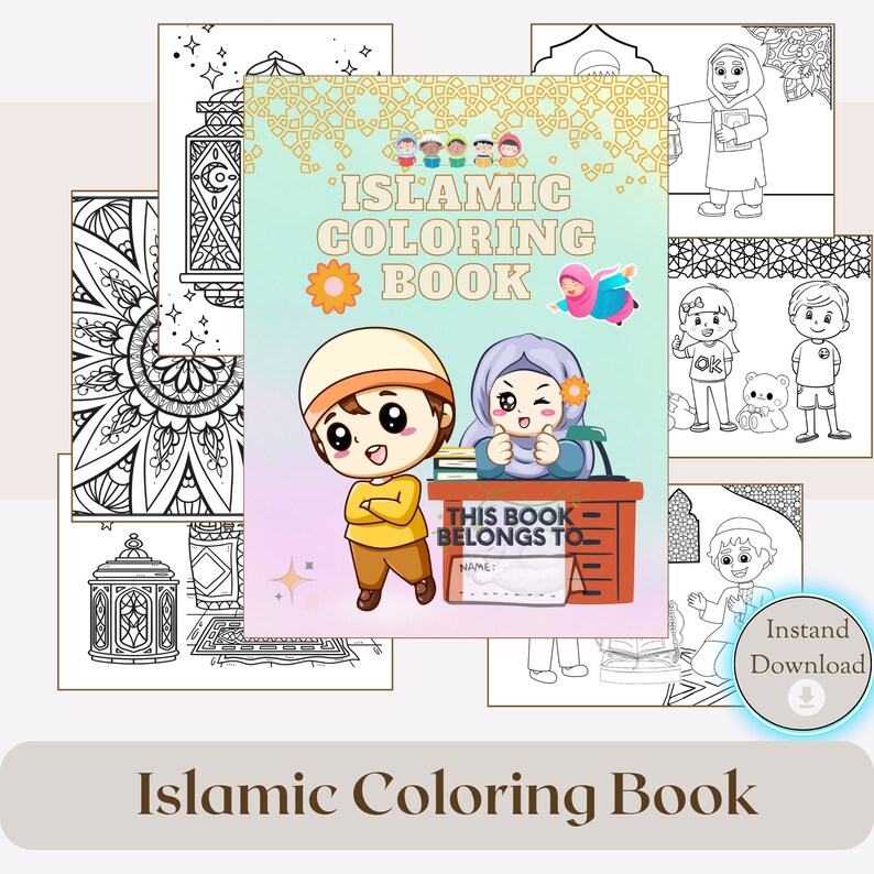 Summer Coloring Book Muslim Tradition for Kids Learn About Islam Sheets ...
