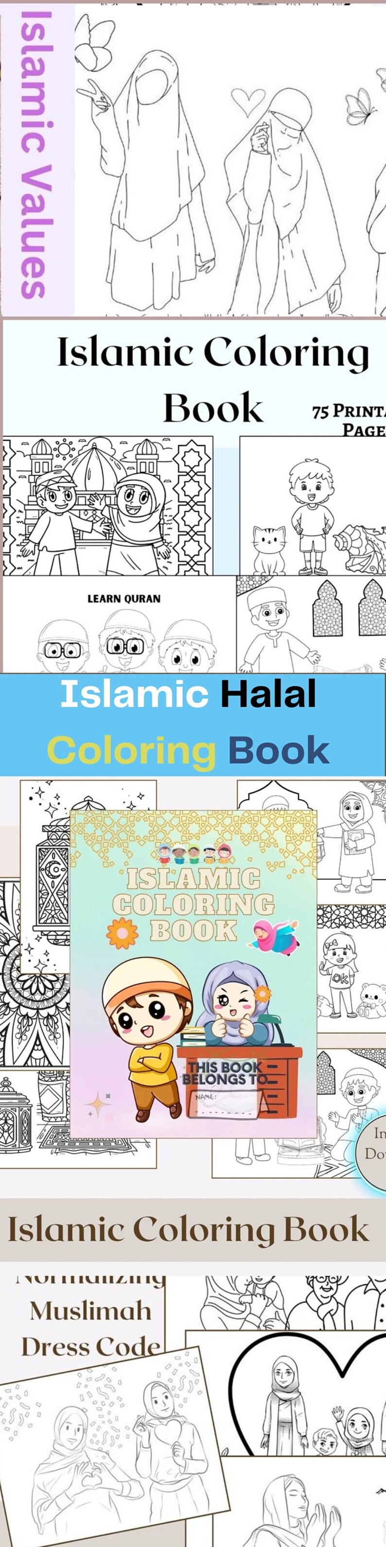 Coloring Book Muslim Tradition for Kids Learn About Islam Activities ...