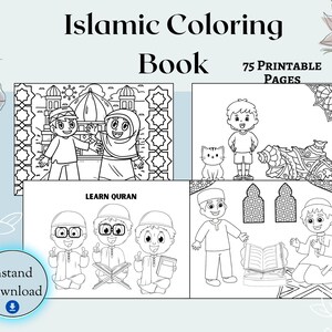 Coloring Book Muslim Tradition for Kids Learn About Islam Activities ...