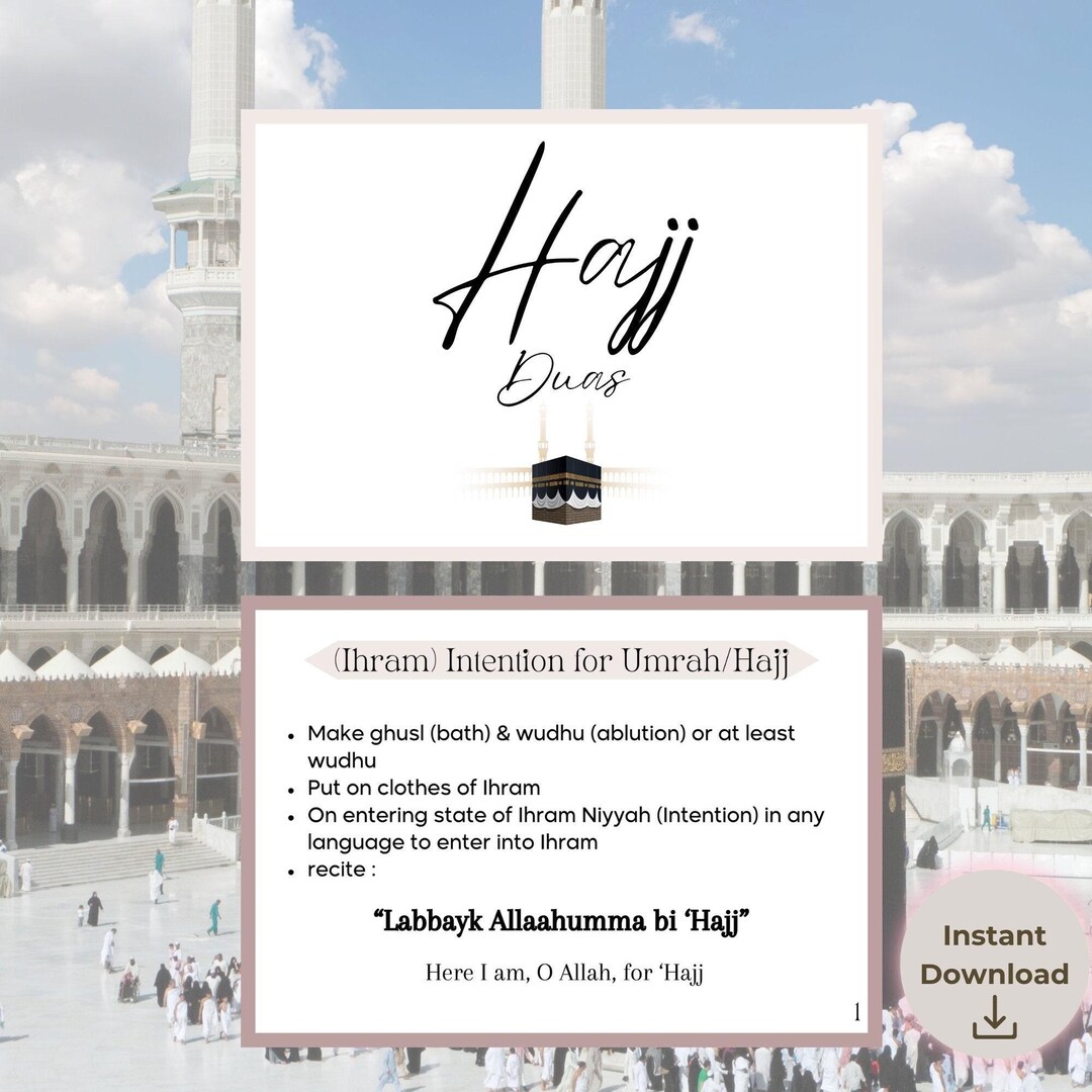Hajj Dua Cards Islamic Pilgrim Guide Support Pocket Hajj Cards Umrah ...