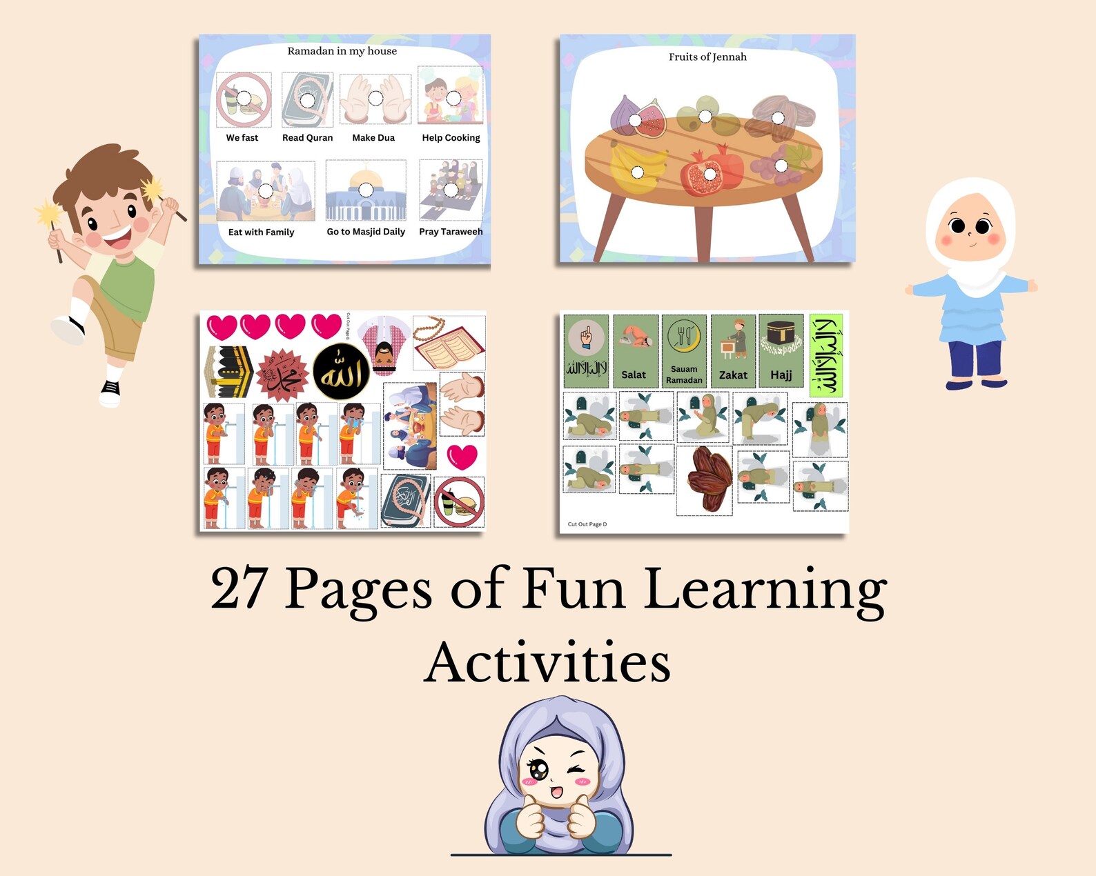 Toddler Activities Reusable Busy Book for Muslim Arabic Kids Islamic ...