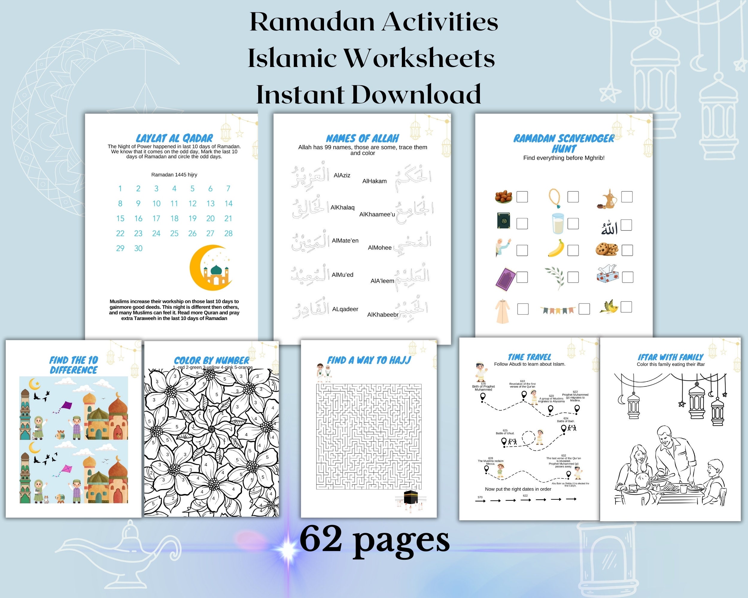 Muslim Ramadan Activity Pack Busy Book Islamic Coloring Book Religious ...