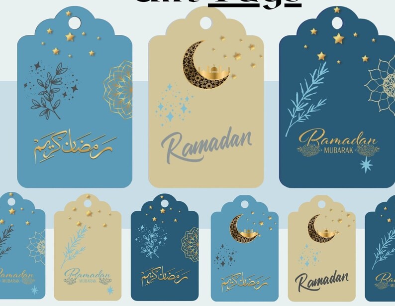 Ramadan Party Decoration Gift's Tags for Bags and Boxes Ramadan Favors ...