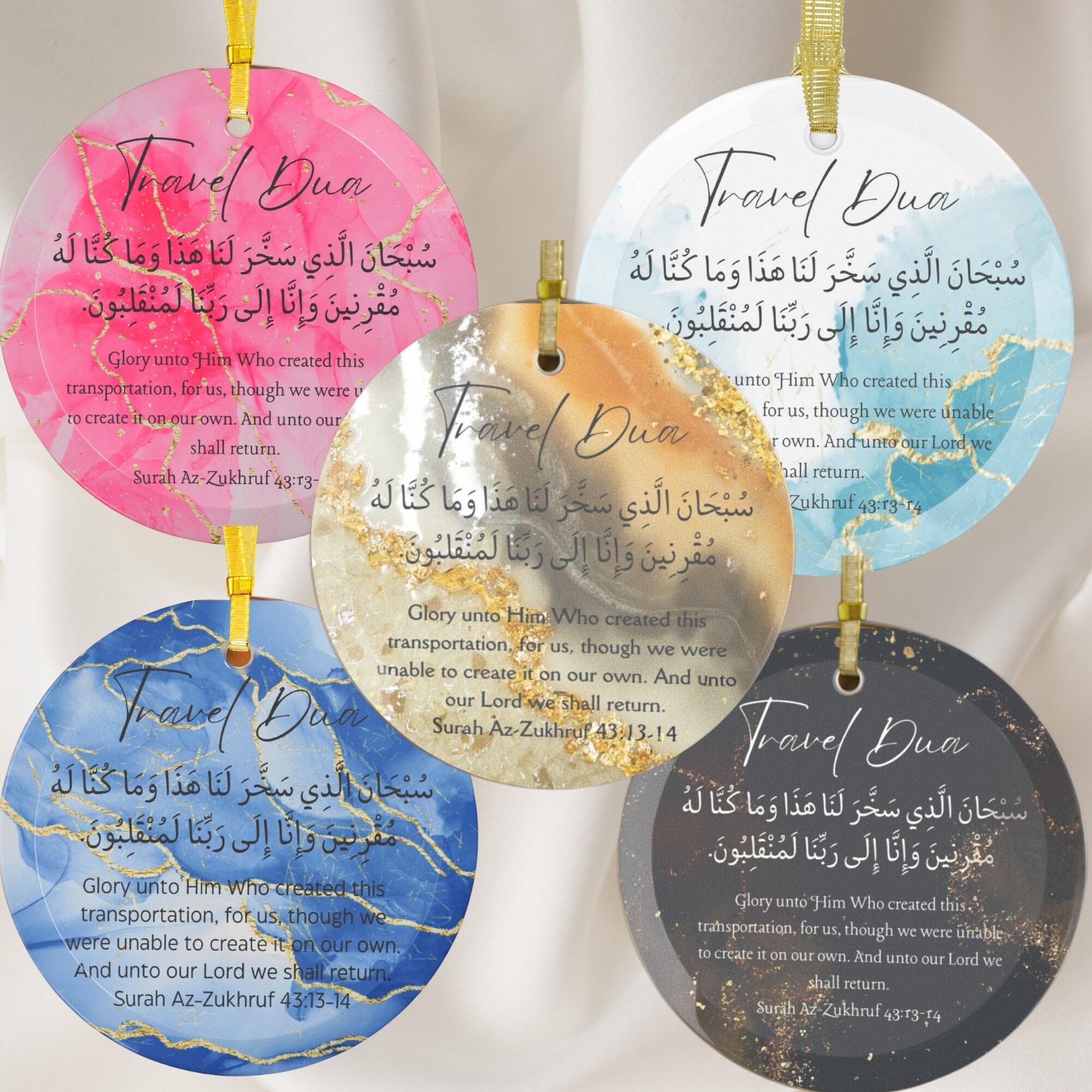 Luxury Glass Car Hanging Ornament Travel Dua Islamic Supplication ...