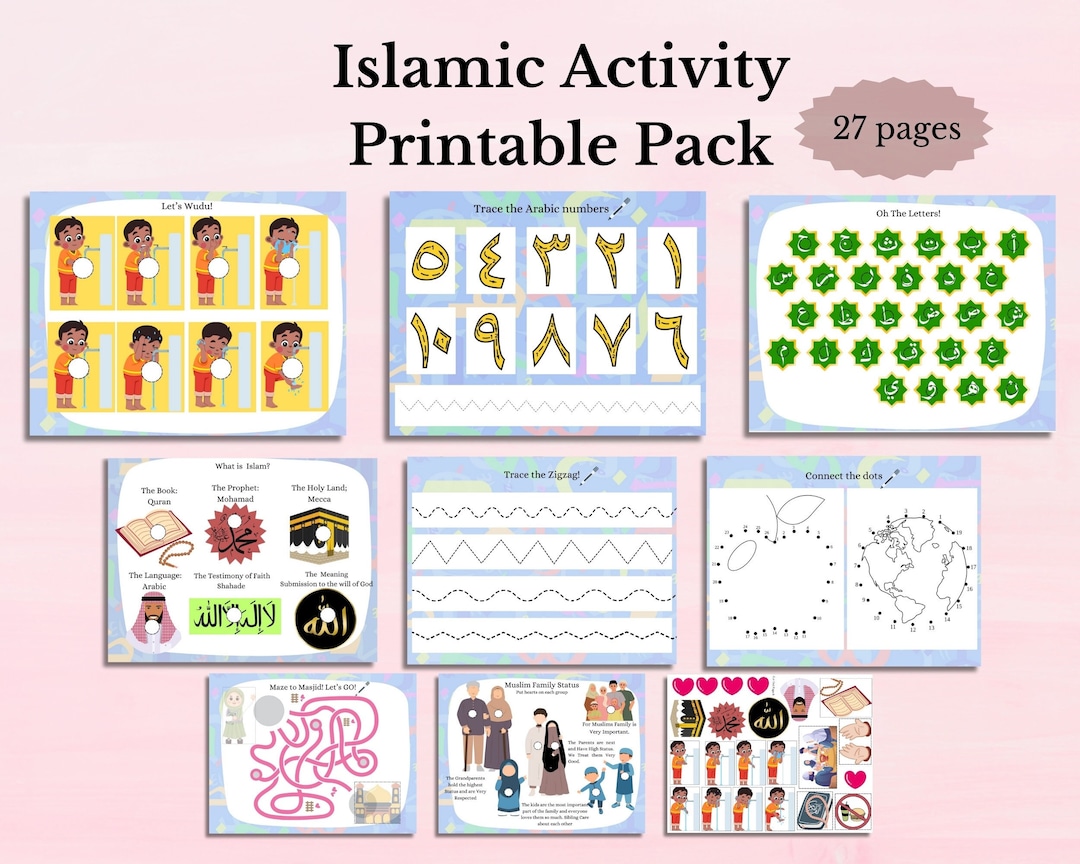 Toddler Activities Reusable Busy Book for Muslim Arabic Kids Islamic ...