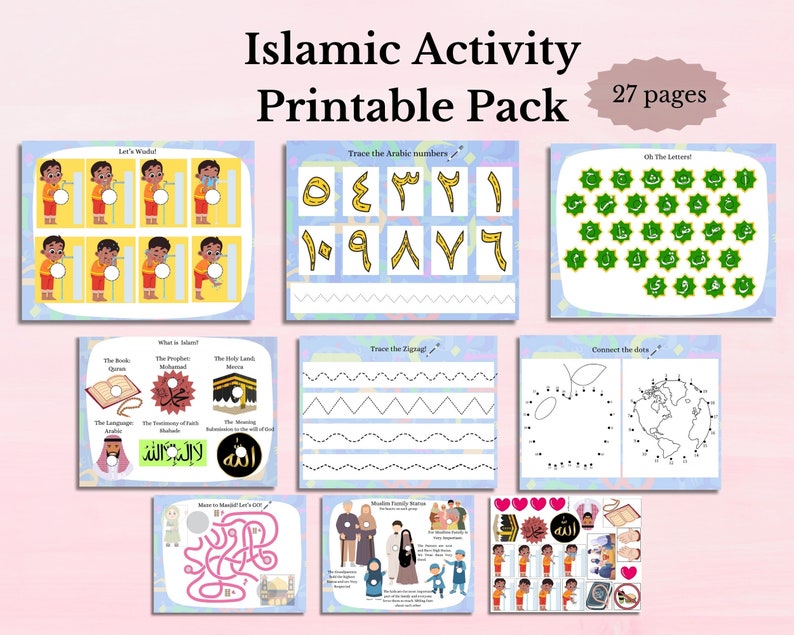 Toddler Activities Reusable Busy Book for Muslim Arabic Kids Islamic ...