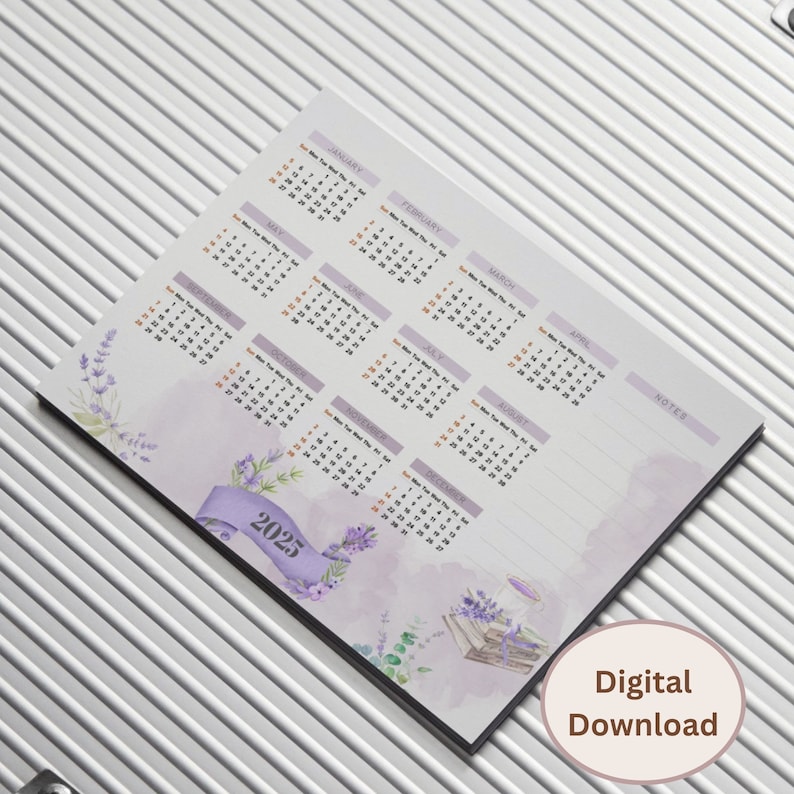 2025 Calendar Pastel Floral Watercolor Flowers Wall Calendar Printable ...