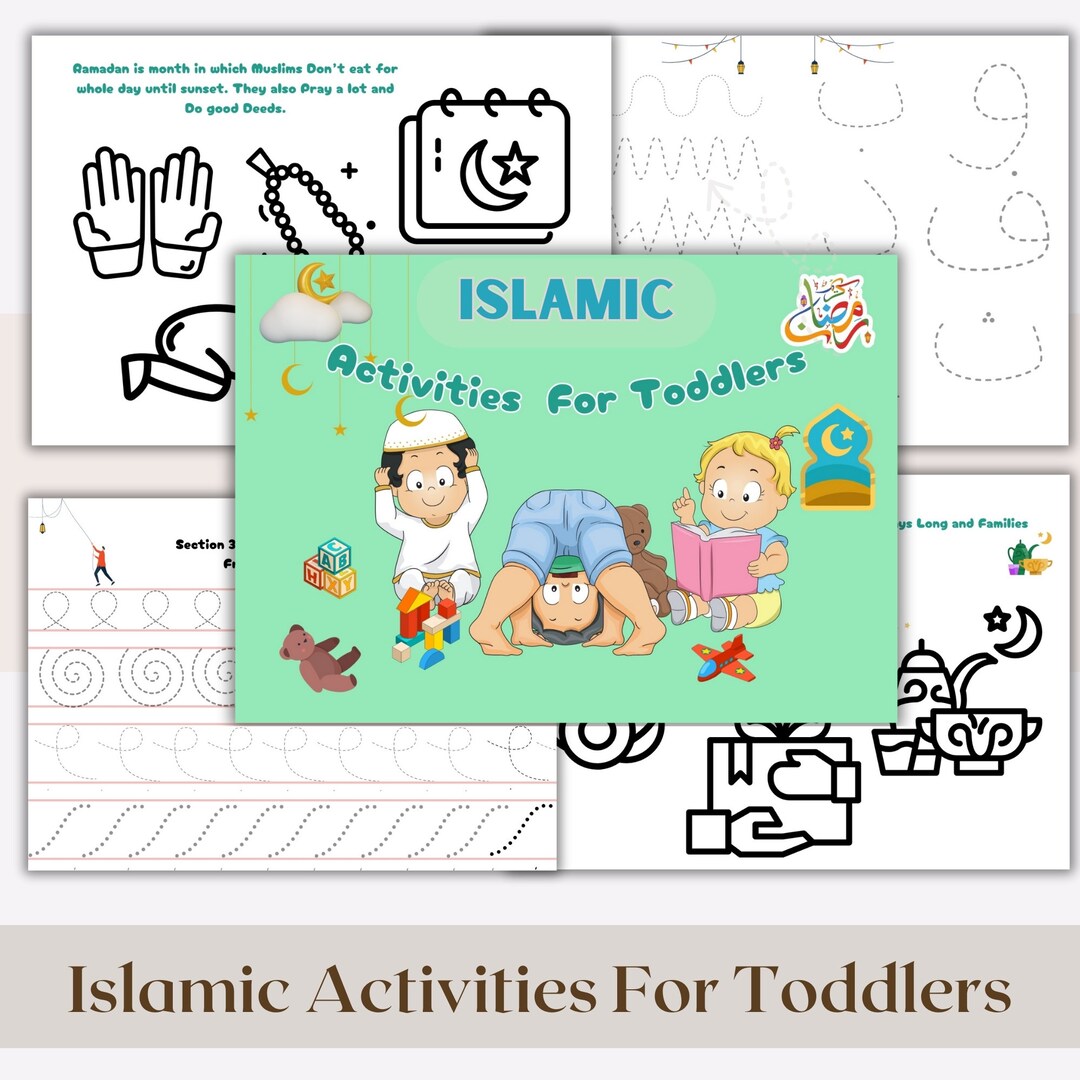 Islamic Coloring Book, Kids Activities, Arabic Theme (PDF Pattern) - Etsy