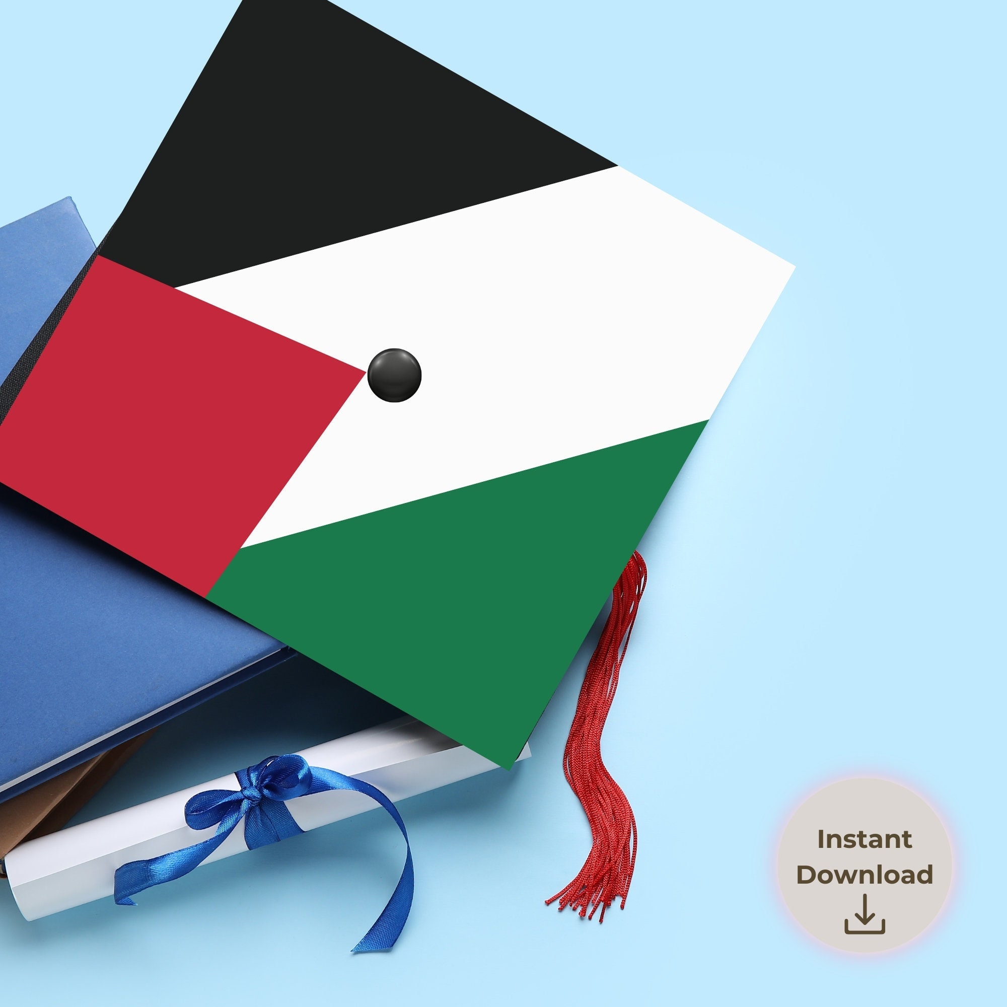 Palestinian Flag Graduation Cap Topper Digital Design Printable a Home ...