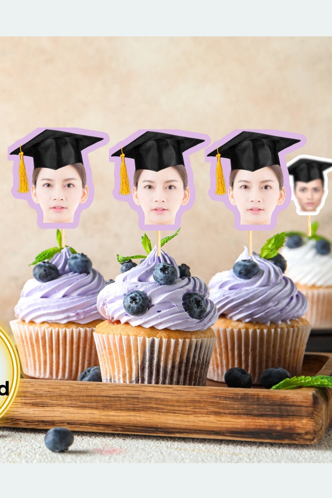 2025 Graduation Photo Cupcake Toppers Graduation Party Decorations Cake ...