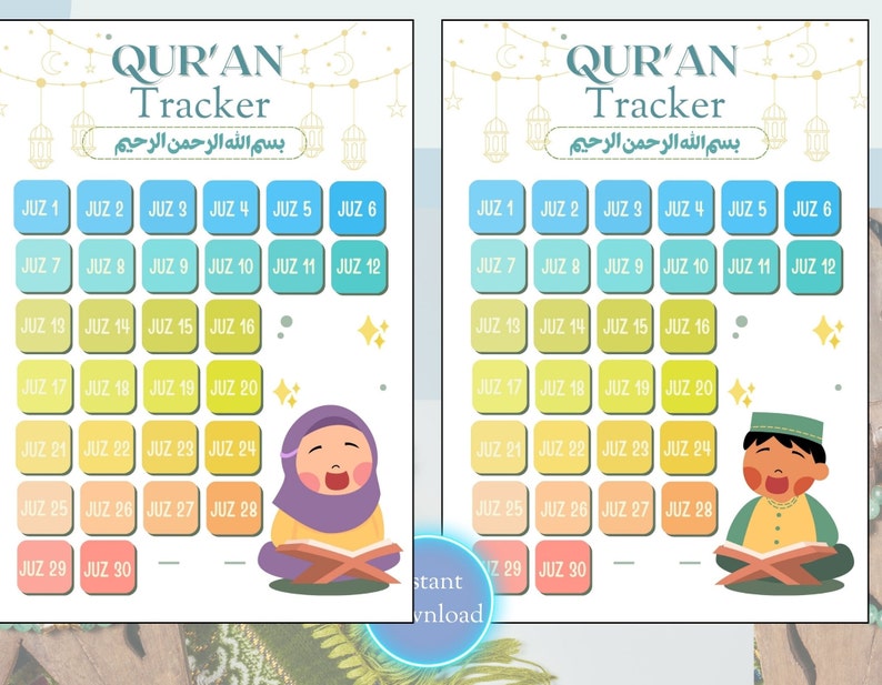 Quran Tracker Juz Tracker Chart Holy Quran Recitation Kids Ramadan ...