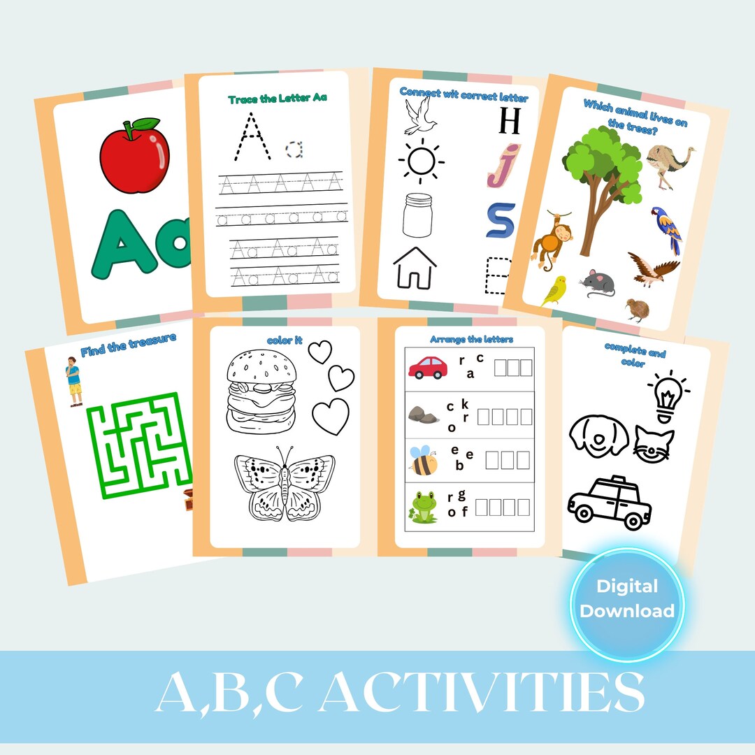 English Letters Activities Worksheet ABC Practice Sheet Preschool ...