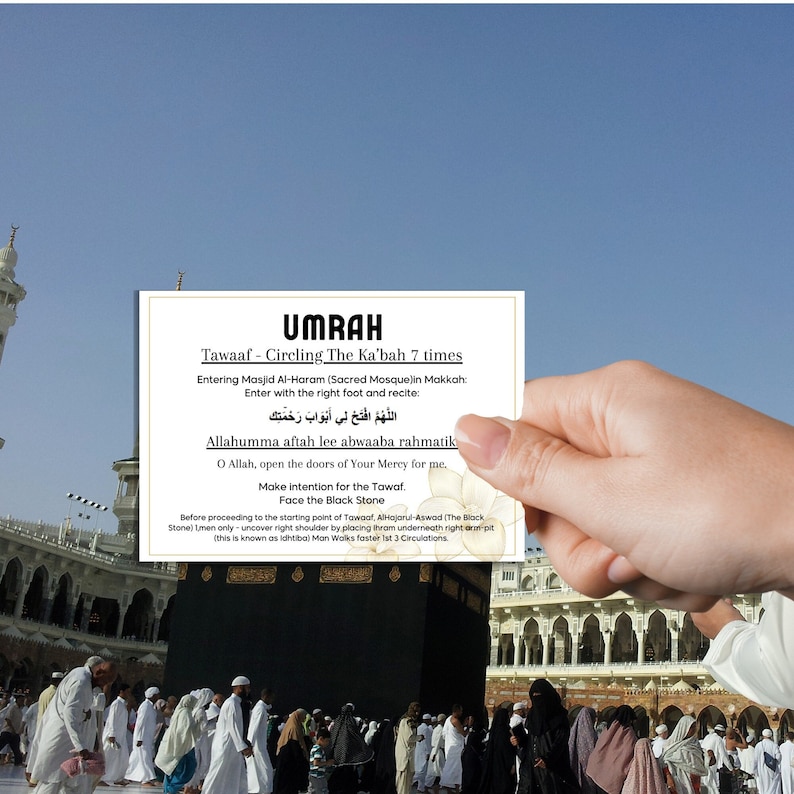 Umrah Guide Step by Step Dua Card Umrah Printable Flash Cards Islamic ...
