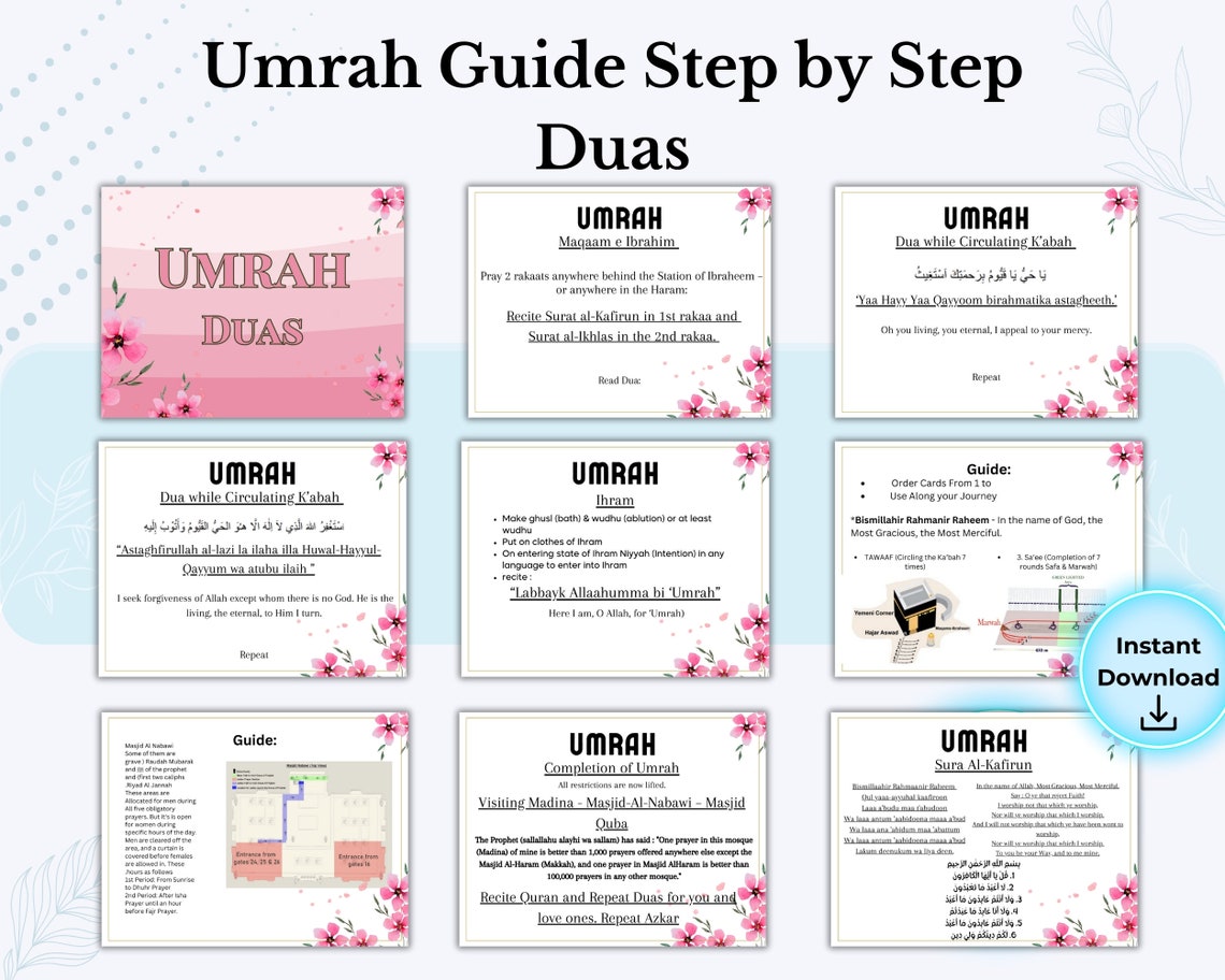 Umrah Dua Guide Step-by-step Instructions Arabic English ...