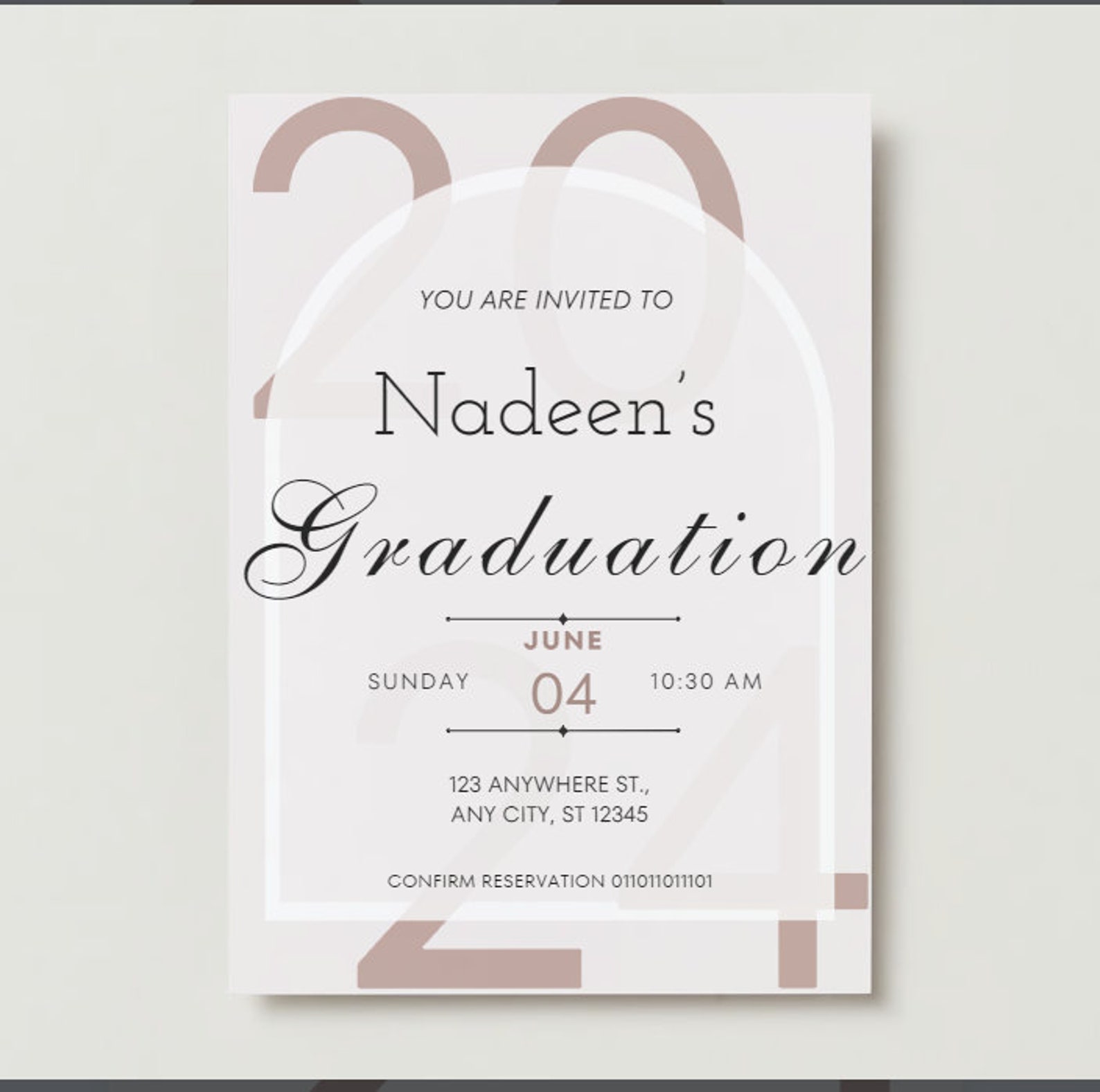 Two Sided Photo Graduation Invitation Card Arabic Graduation Invite ...