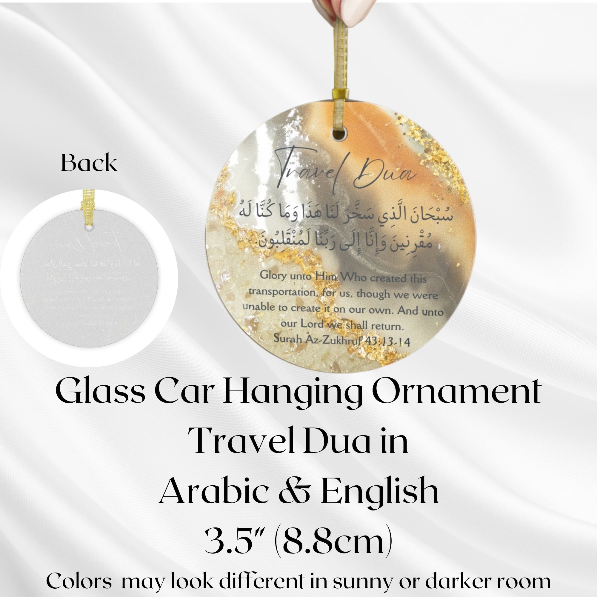 Luxury Glass Car Hanging Ornament Travel Dua Islamic Supplication ...