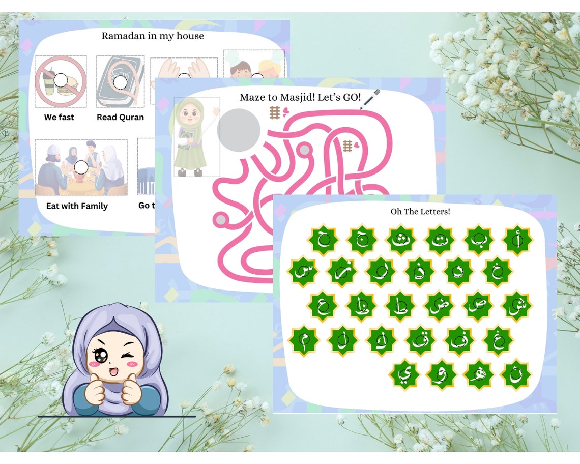 Toddler Activities Reusable Busy Book for Muslim Arabic Kids Islamic ...