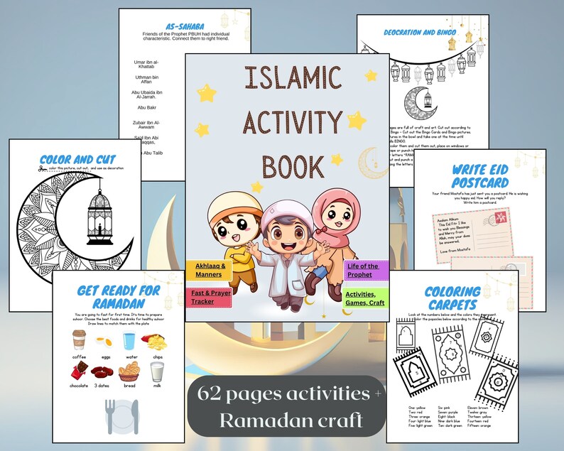Muslim Ramadan Activity Pack Busy Book Islamic Coloring Book Religious ...