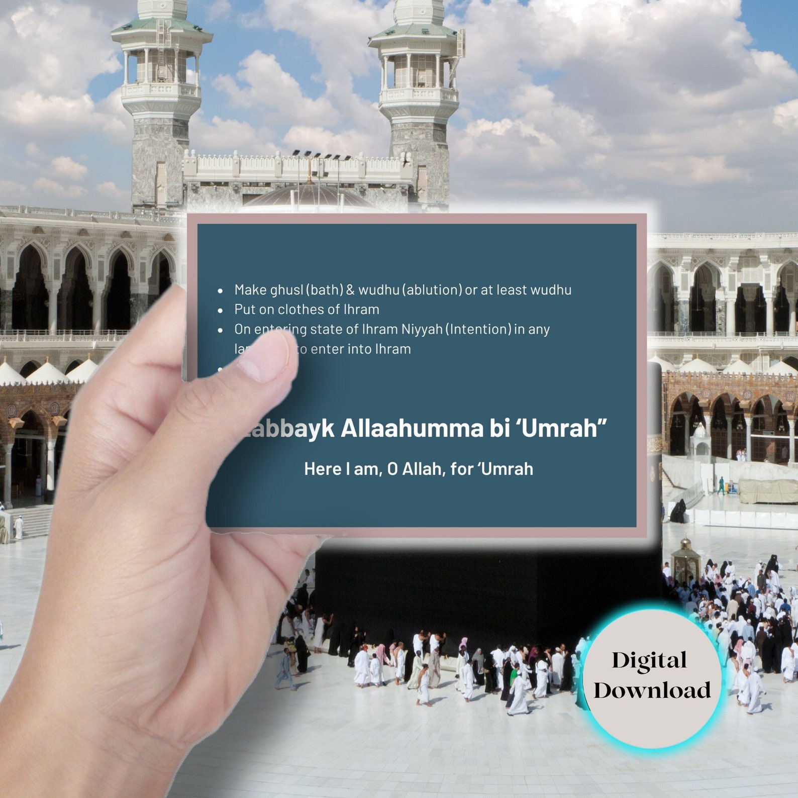 Umrah Dua Cards Guide With Steps Islamic Pilgrim Umrah Guide Muslim ...