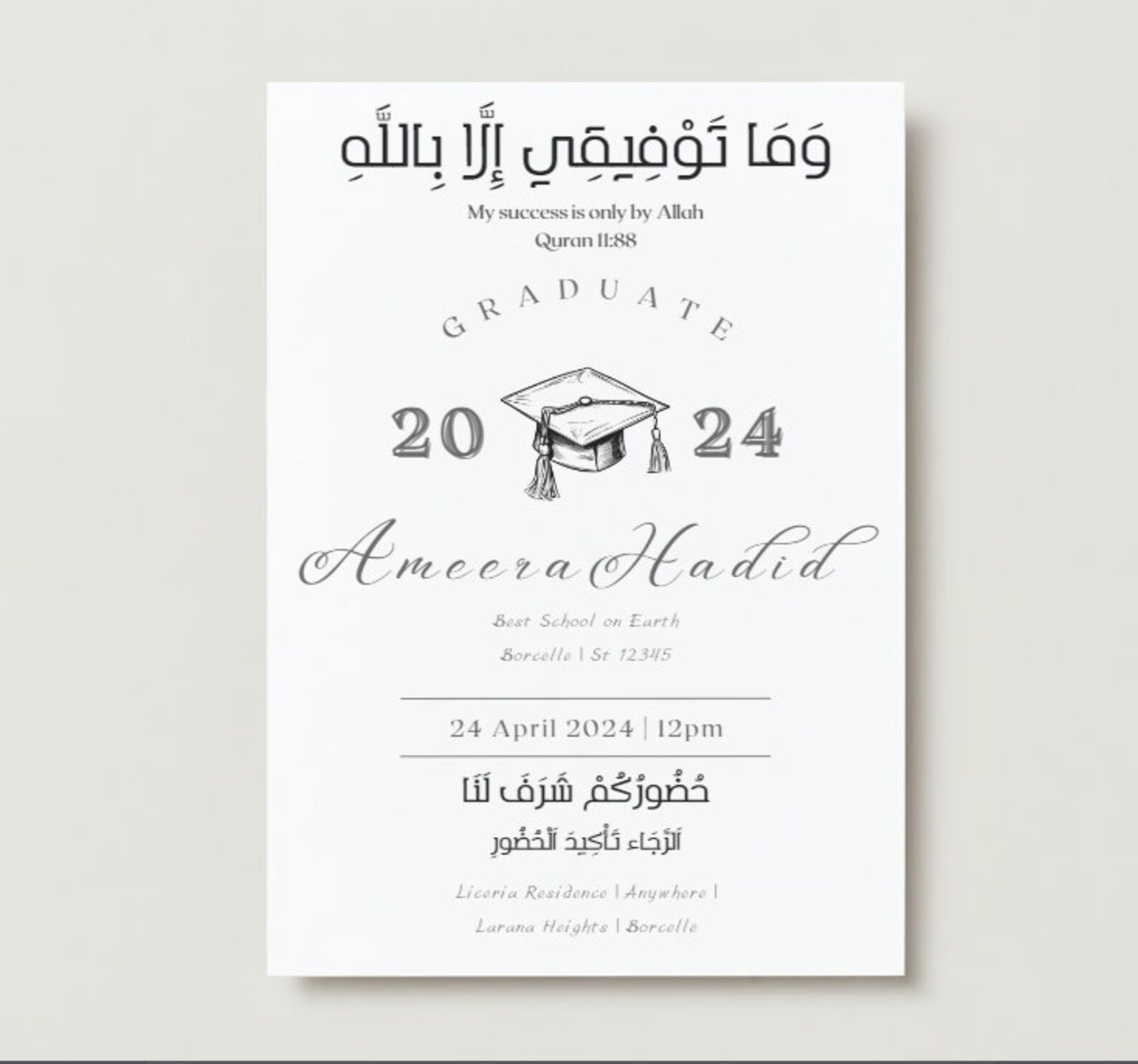 Custom Graduation Invitation 2024 Invite Template Graduation Card ...
