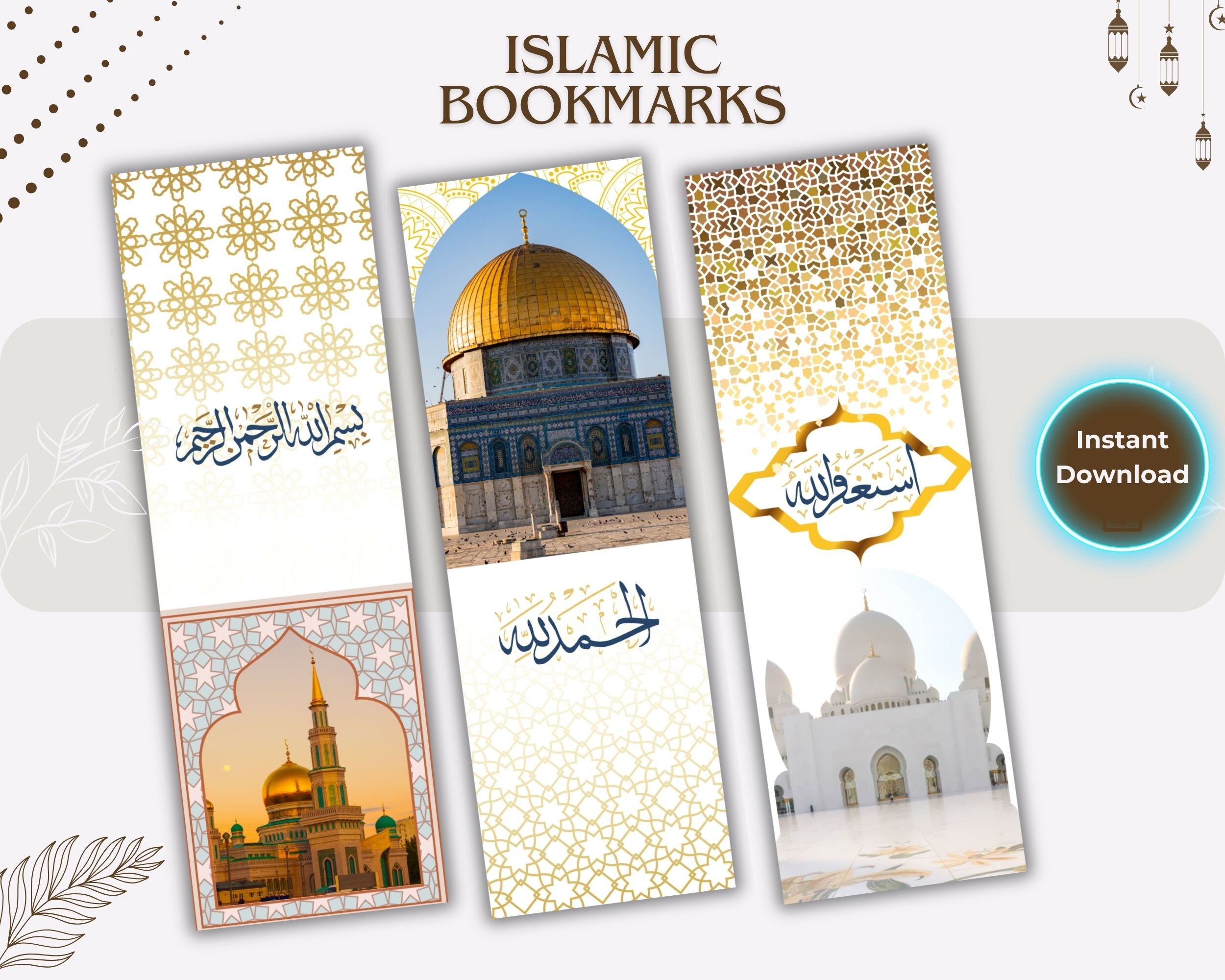 Bookmarks Arabic Text Quranic Verses Bookmark Print at Home Gift Idea ...