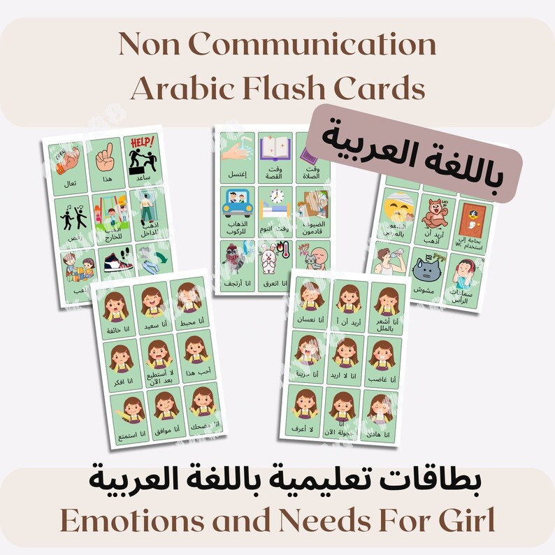 Speech Therapy Flash Cards Non Verbal Communication Needs and Emotions ...