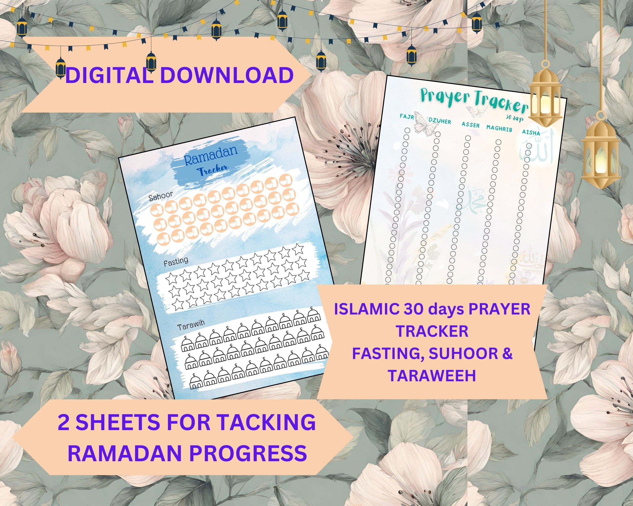Ramadan Fasting Prayer Tracker 2024 Track Your Progress. How to Stay ...