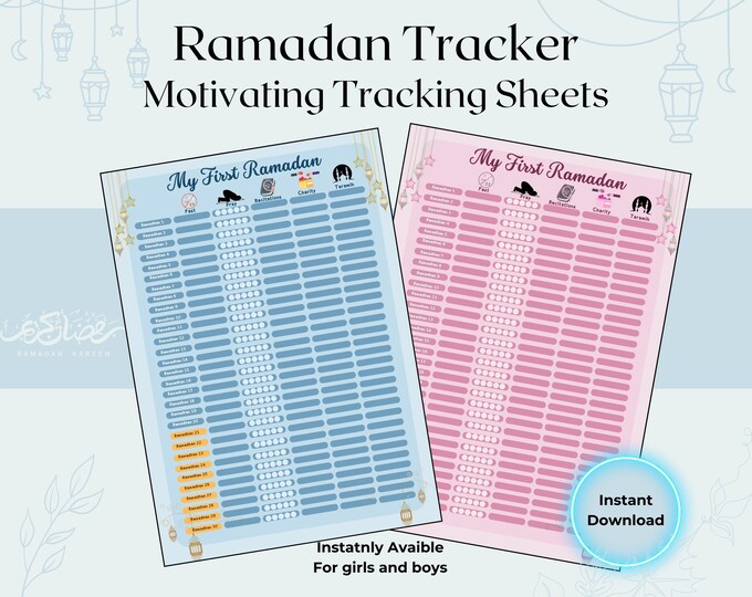 Printable Kids Ramadan Fasting Tracker Planning Ramadan Muslim Daily ...