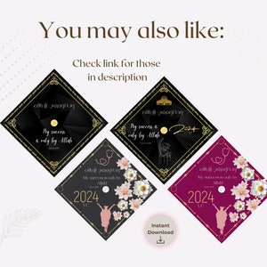 Custom Grad Cap Covers Grad Cap Topper My Success is Only by Allah ...