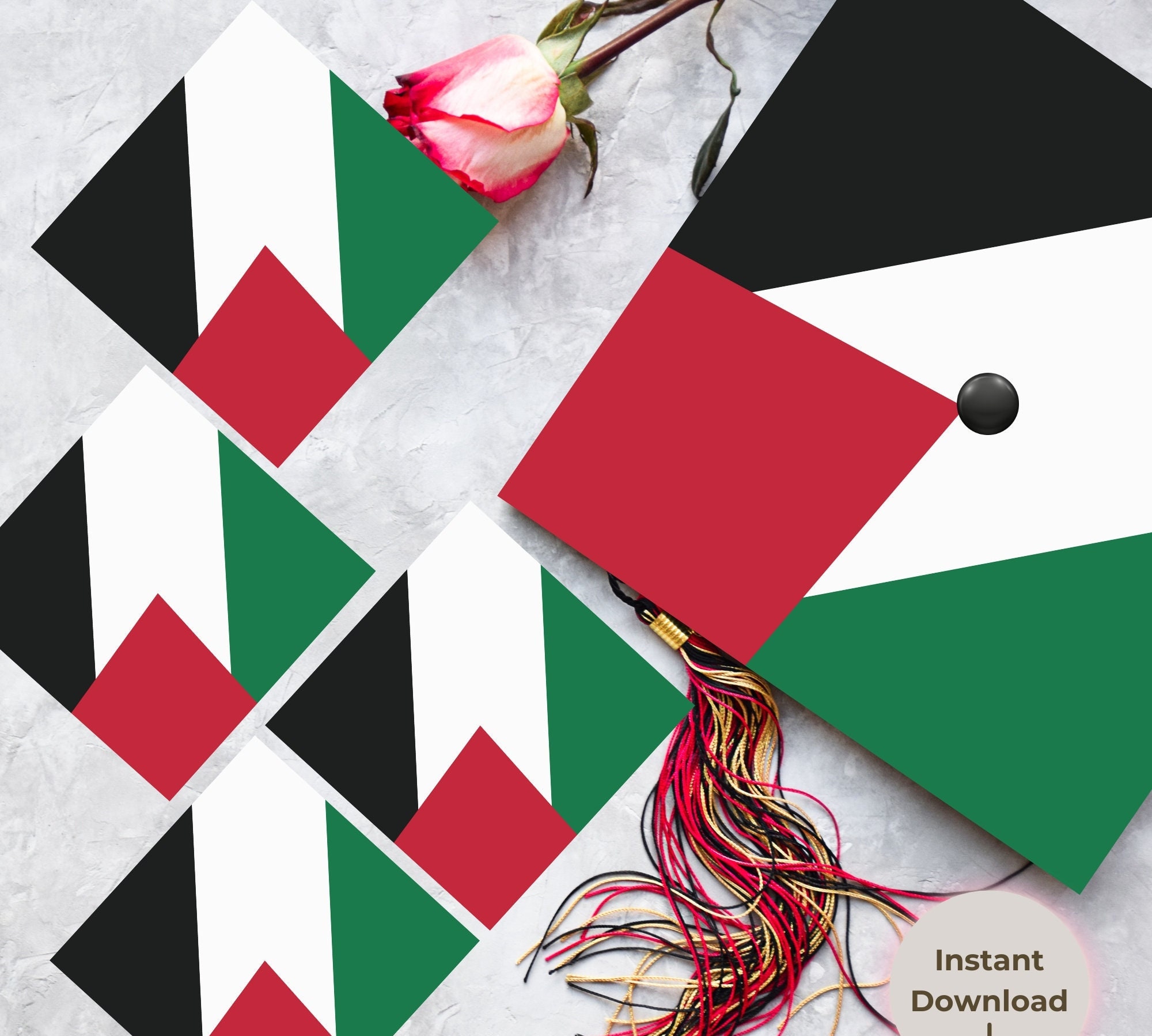 Palestinian Flag Graduation Cap Topper Digital Design Printable a Home ...